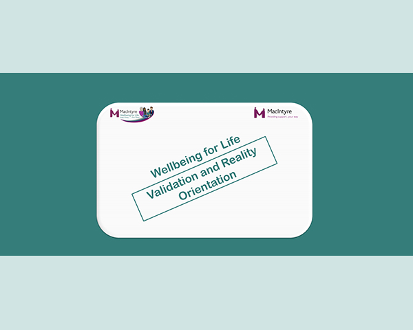 Validation and reality orientation | MacIntyre